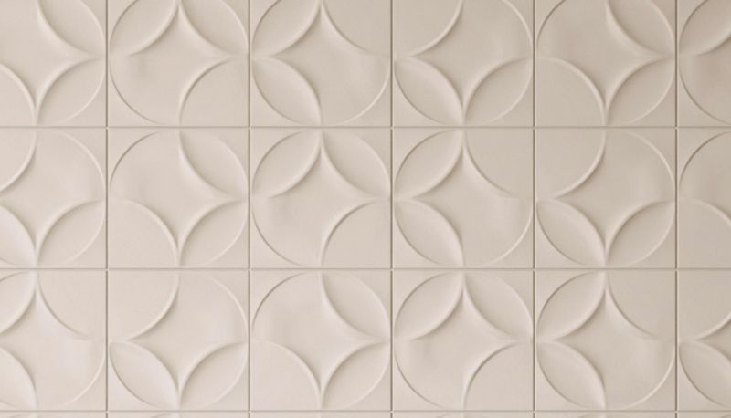 Expression Crema Mate 20x20 - 3D wall relief tile